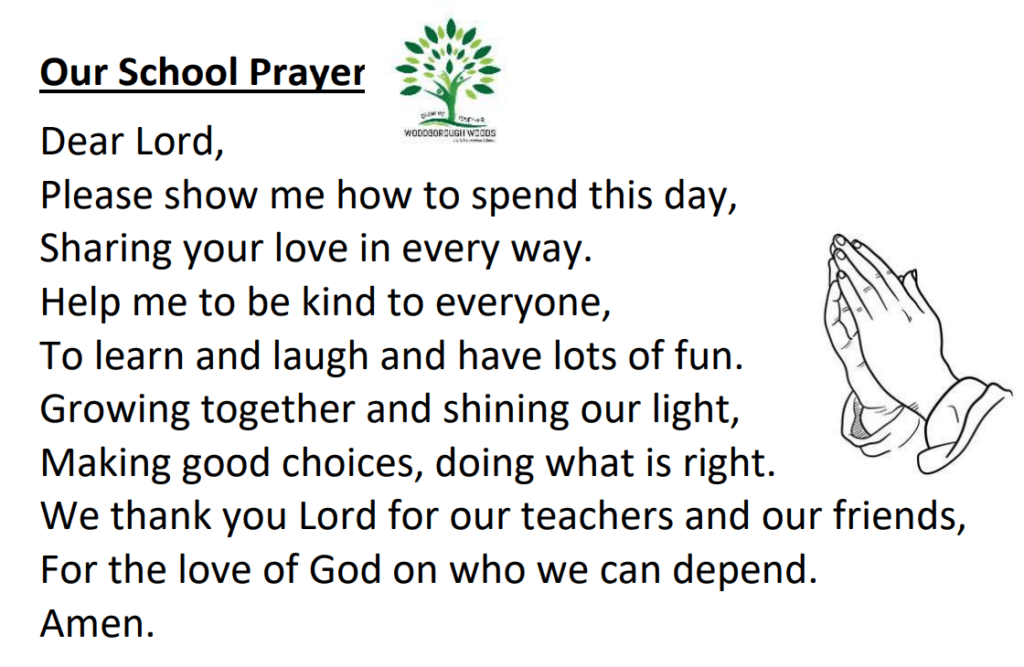 School Prayer - Woodborough Wood's Foundation C of E Primary School