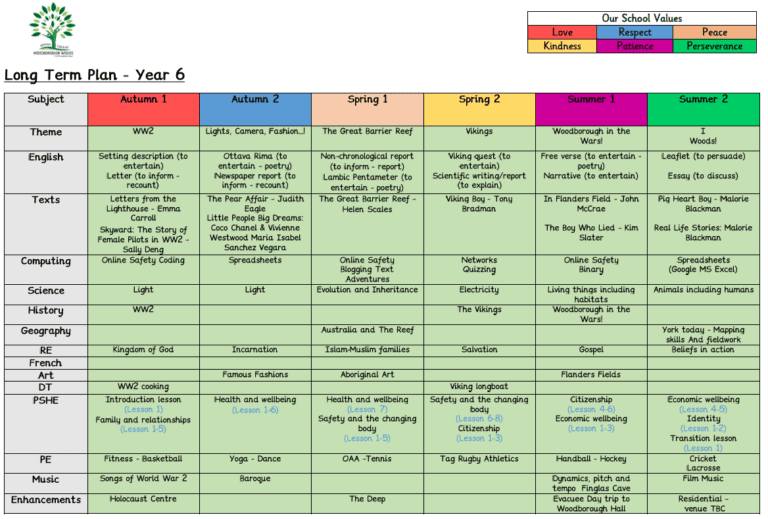 Long Term Curriculum Plans - Woodborough Wood's Foundation C of E ...